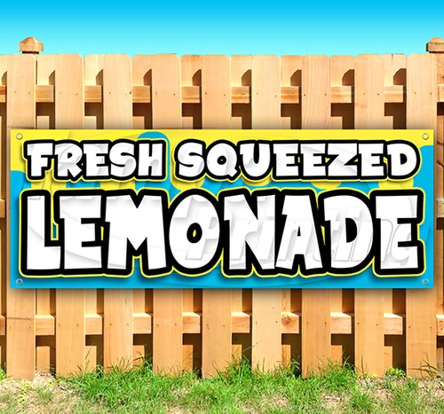 FRESH SQUEEZED LEMONADE Advertising Vinyl Banner Flag Sign CARNIVAL ...