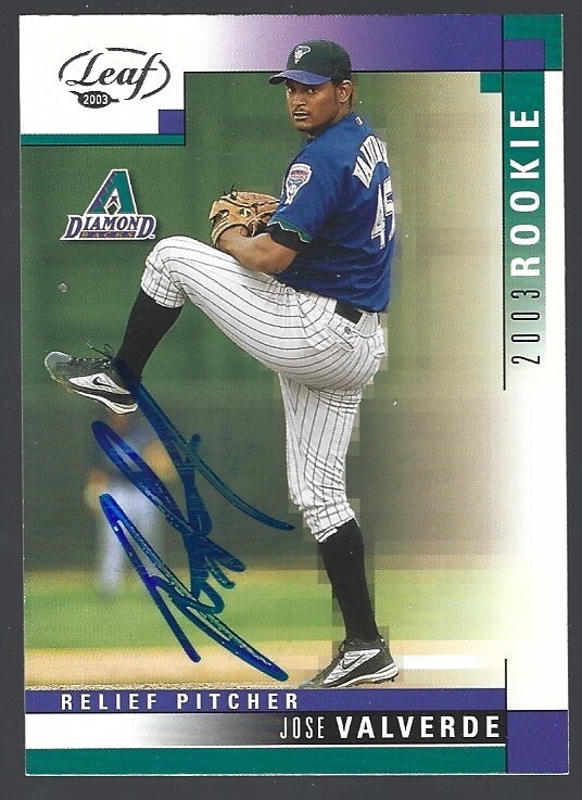 Jose Valverde 2003 Leaf baseball IP autograph signed #308 card | eBay