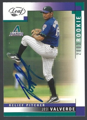 Jose Valverde 2003 Leaf baseball IP autograph signed #308 card | eBay