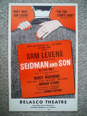 SEIDMAN AND SON Window Card SAM LEVENE / NANCY WICKWIRE NYC 1962 | eBay