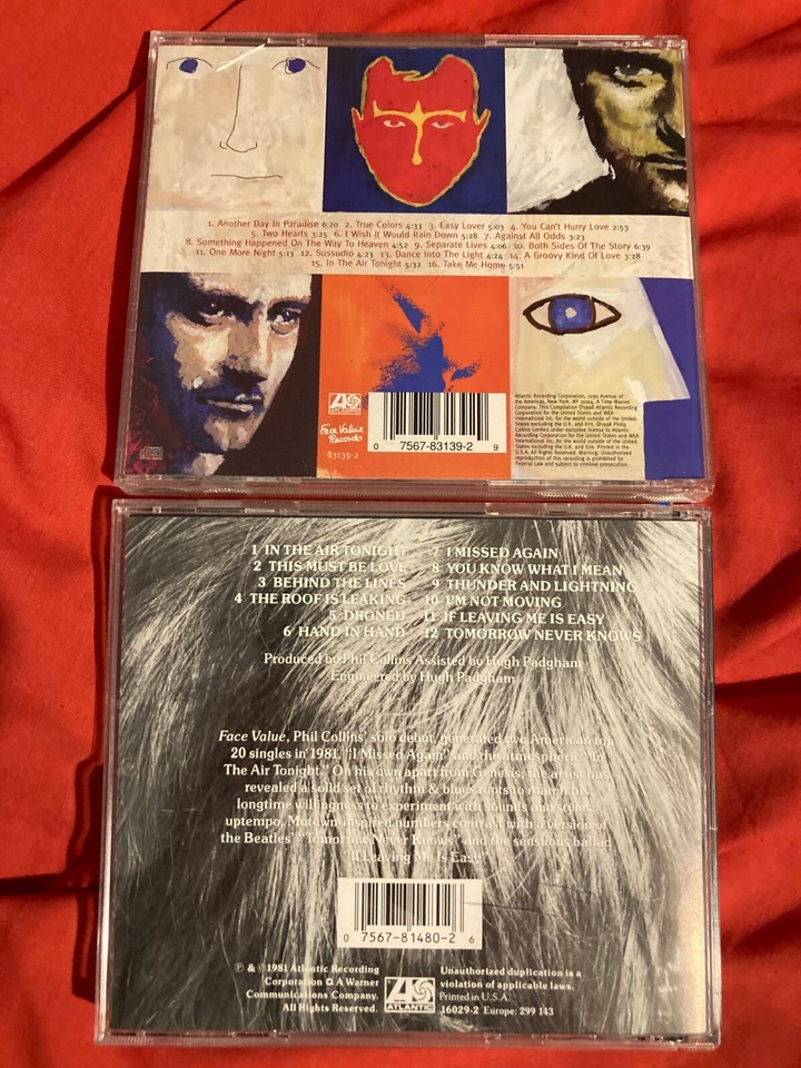 Phil Collins CD's Face Value and Phil Collins Hits | eBay