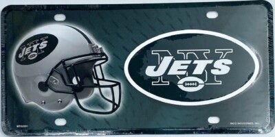 NEW YORK JETS EMBOSSED OFFICIALLY LICENSED NFL METAL NOVELTY LICENSE ...