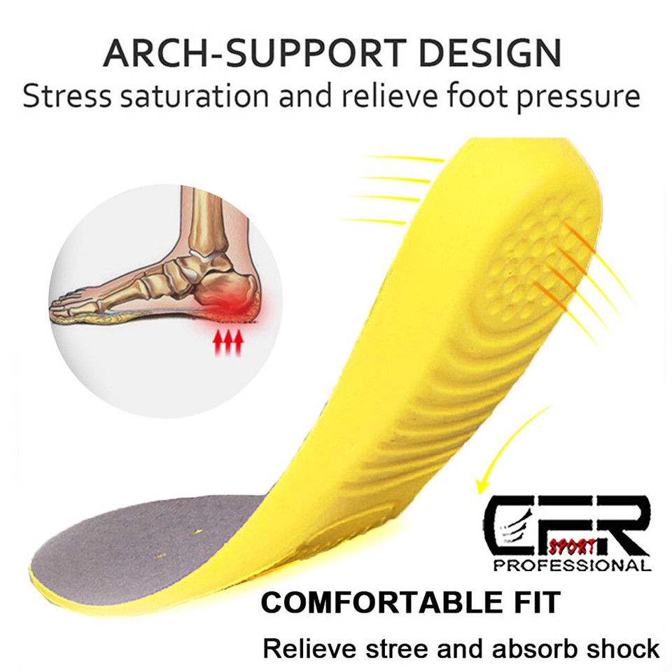Memory Foam Orthotic Shoes Insoles Arch Support Inserts Pads Flat Feet ...