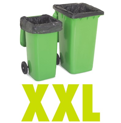 Black Heavy Duty Wheelie Bin Bags Liners Rolls Refuse Sacks UK Made ...