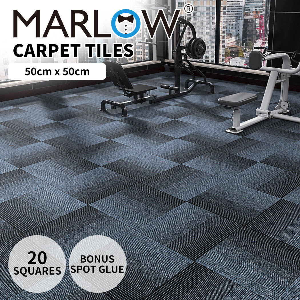 Blue Office Carpet Texture Modern Design 3d Loop Pile Commercial