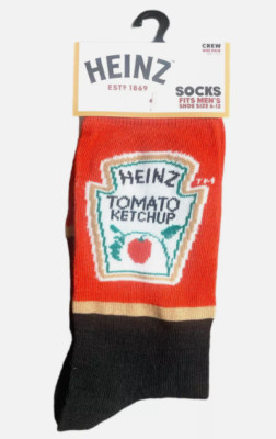 Heinz Tomato Ketchup Print Novelty Crew Socks - Men’s Size 6-12 Great ...