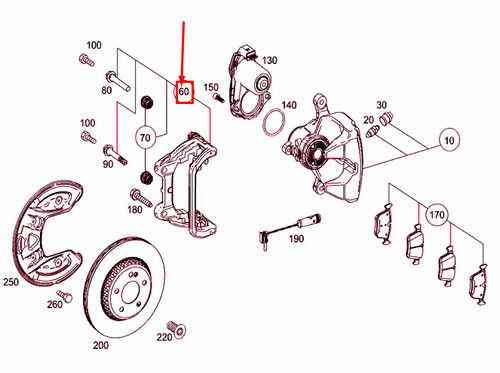 NEW MB E W213 REAR LEFT WHEEL BRAKE CALIPER CARRIER A0004231706 OEM NO ...