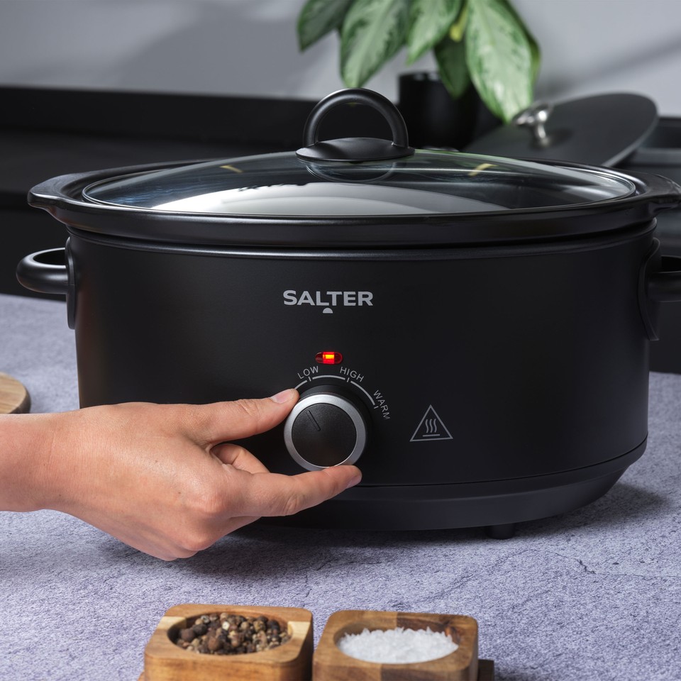 Salter Kuro 6.5L Slow Cooker 3 Heat Settings/Keep Warm for Family ...