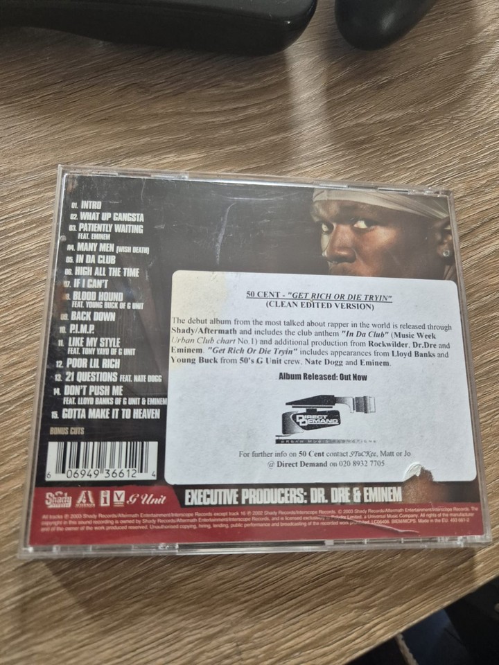50 Cent Get Rich or Die Tryin' (2003 CD) + Bonus CD excellent Condition ...