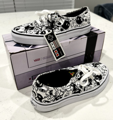 NEW Women's Size 7 Nintendo x Vans Mario Villains Shoes Black White ...