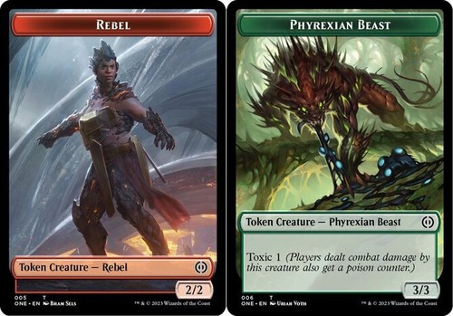 MTG Rebel Token // Phyrexian Beast Token Double-Sided Token - Foil NM ...