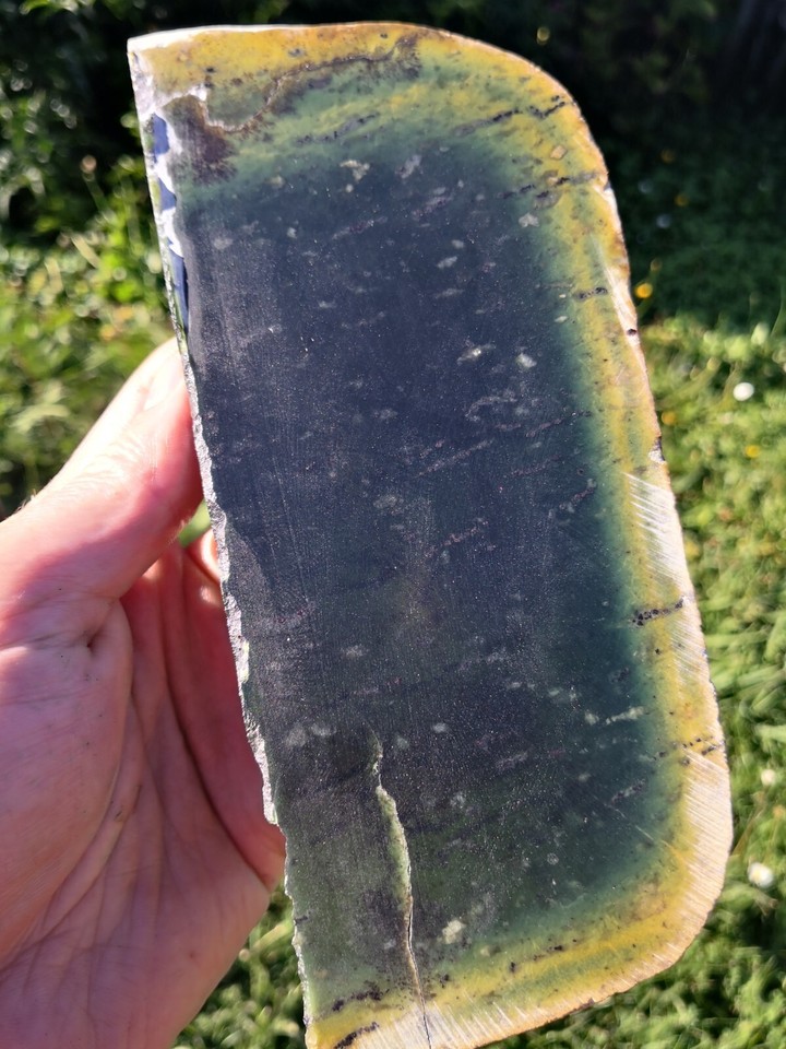 Greenstone Pounamu Natural NZ Nelson Nephrite Jade Kokopu Slab lapidary ...