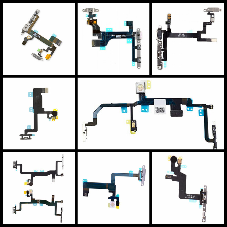 Power On Volume Mute Button Switch Flex Cable for iPhone 5 5C SE 6 6S 7 ...