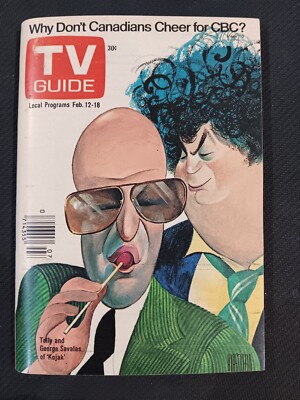 1977 TELLY AND GEORGE SAVALAS KOJAK TV GUIDE MAGAZINE CANADIAN ED NO ...