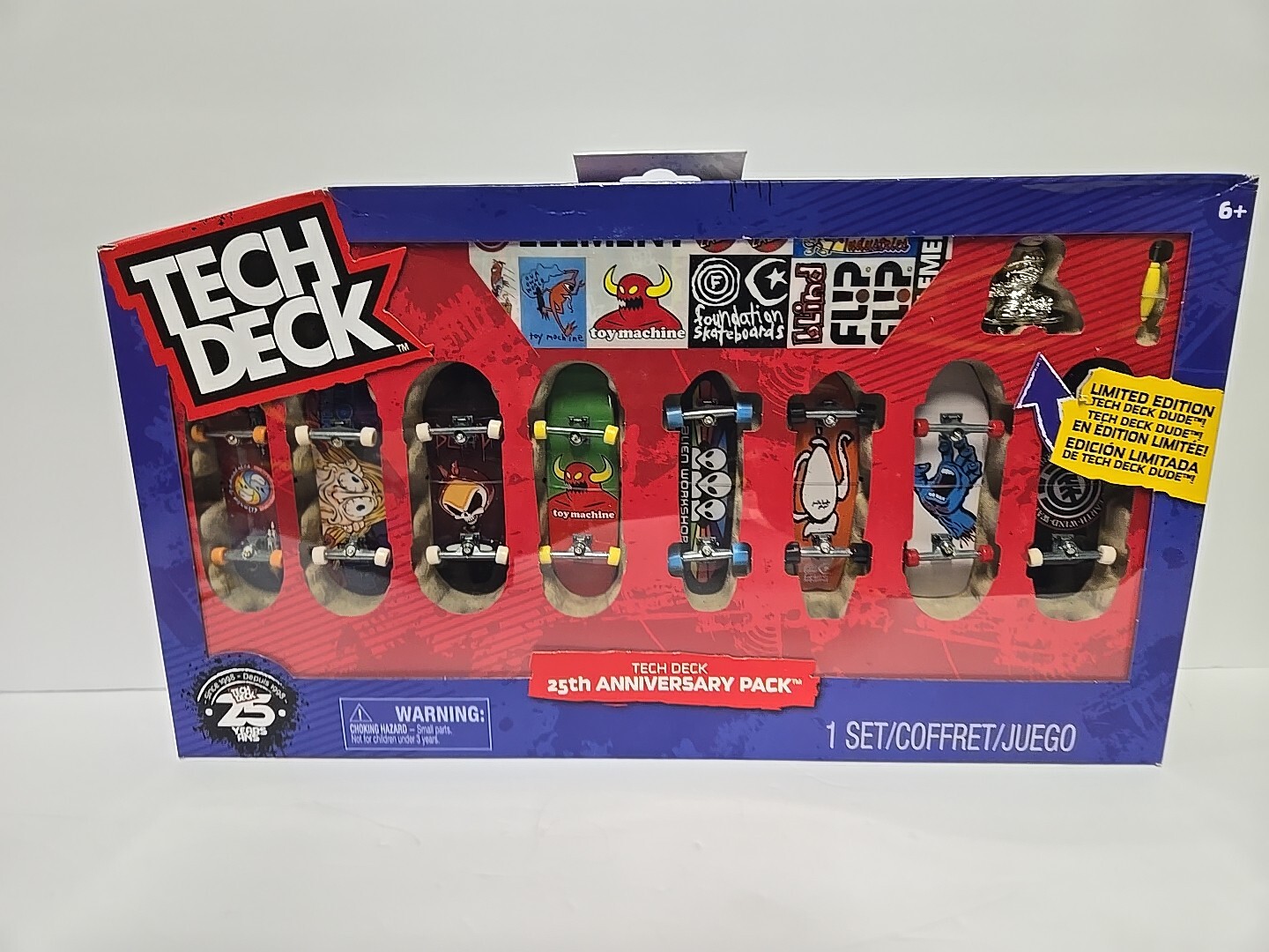 TECH DECK 25th Anniversary Pack 8 Fingerboards Silver Dude 96mm Limited ...