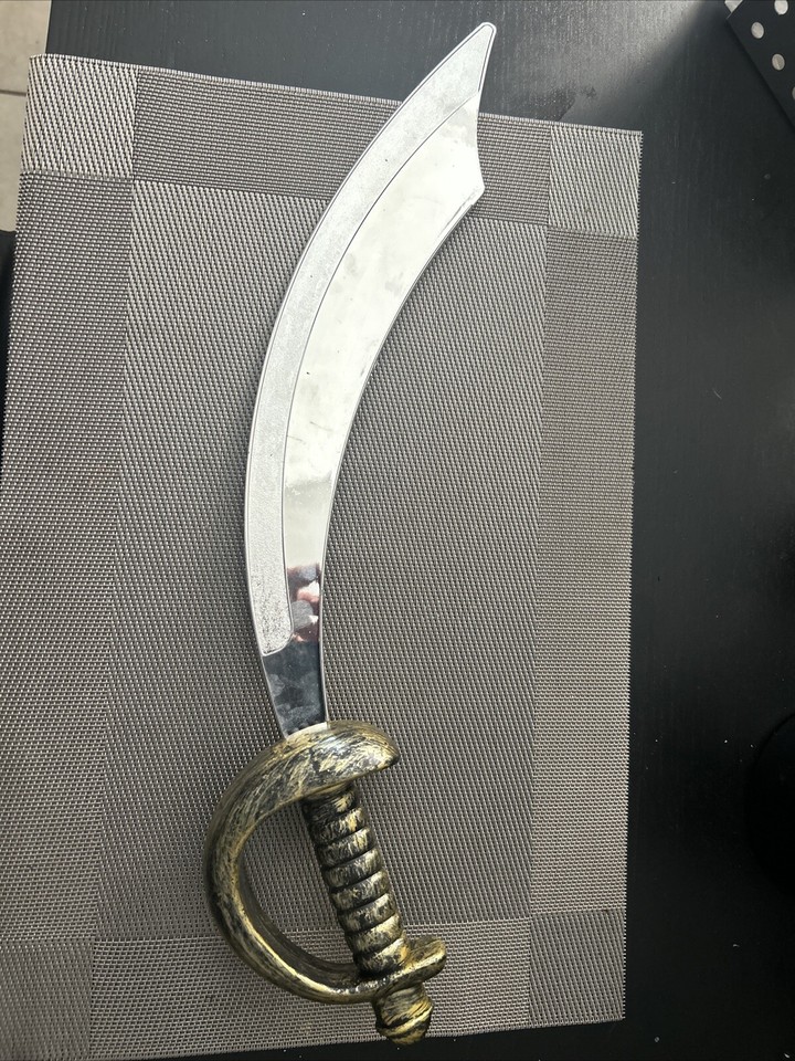 Short Fantasy Cosplay Plastic Small Curved Pirate Sword Cutlass Prop ...