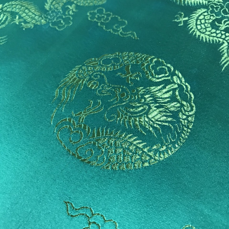 Traditional Oriental Gold Dragon Silk Satin Brocade 45" Wide M60 Mtex ...