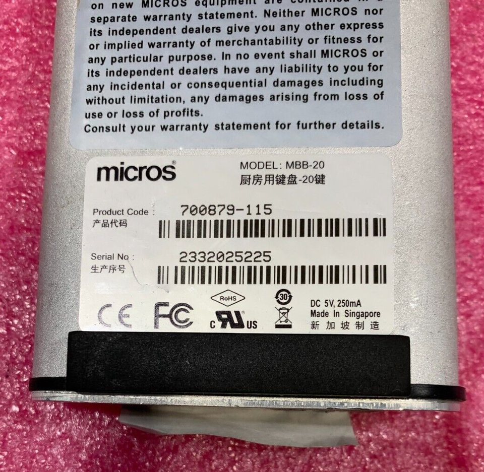 Micros Oracle Bump Bar MBB-20 700879-115 | eBay