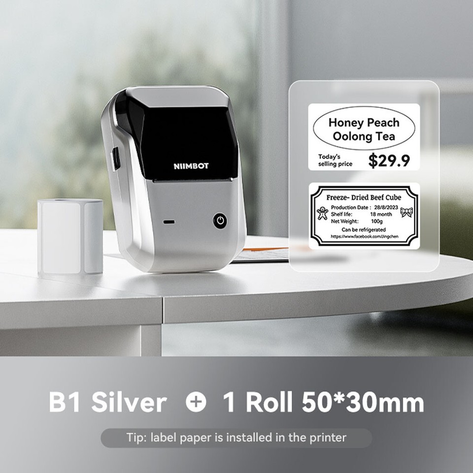 NIIMBOT B1 Label Maker Machine with Tape Portable Bluetooth Thermal ...