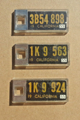 1955 DAV California License Plate keychain tabs/tags (3) - Vintage Originals | eBay