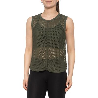 Sage Cropped Mesh Tank Top Size XL Athletic Women's Olive Army Green ...