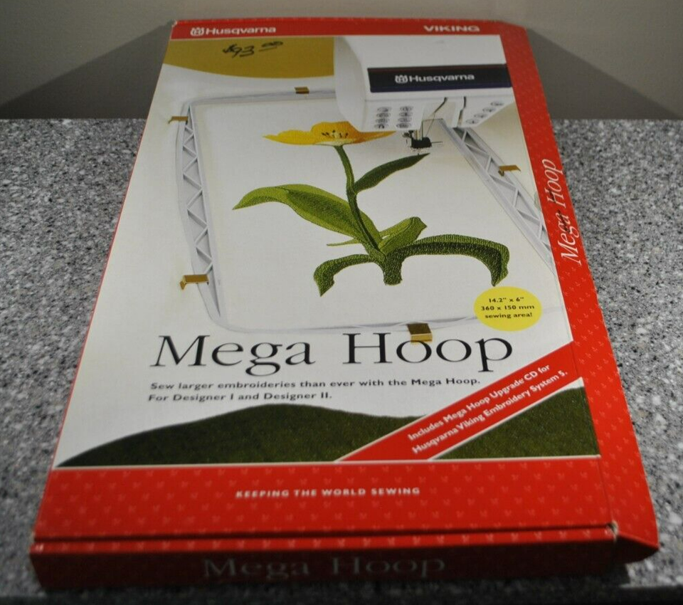 Embroidery Mega Hoop Husqvarna Viking Designer I & II (1&2) 14.2" X 6 ...