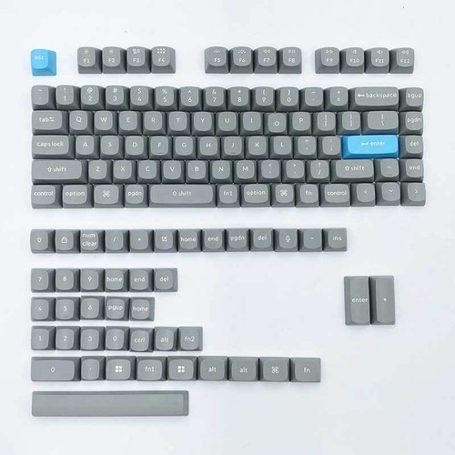 Ball Shape PBT Double Shot Keycaps Gray Blue 117 Keys for Mechanical ...