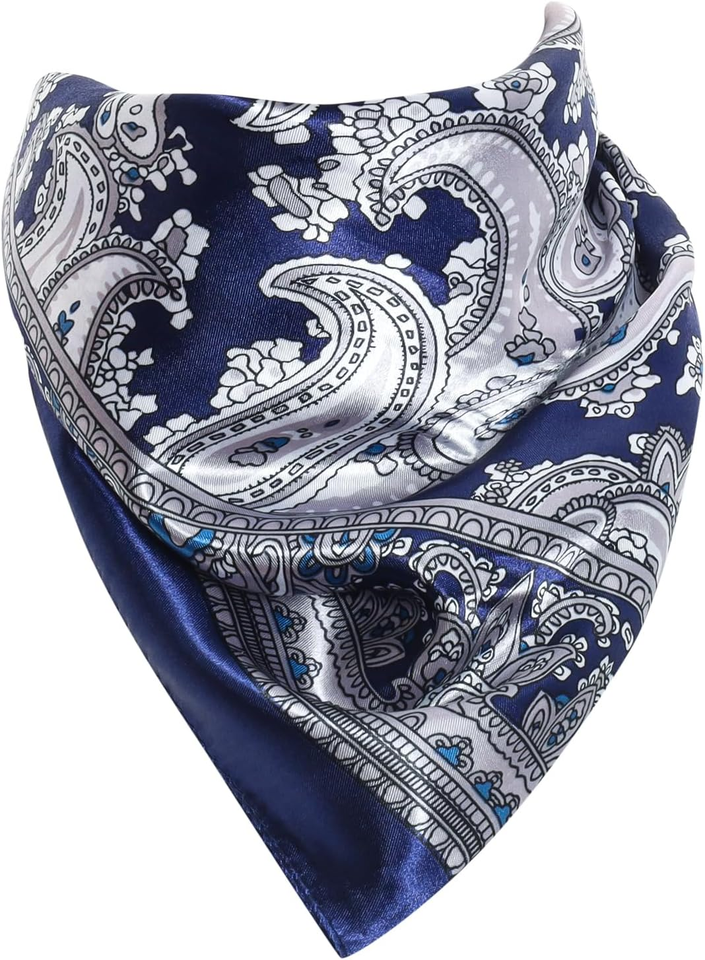 35 Inch Wild Rag Cowboy Scarves for Men Large Rancher Neckerchief Silk ...