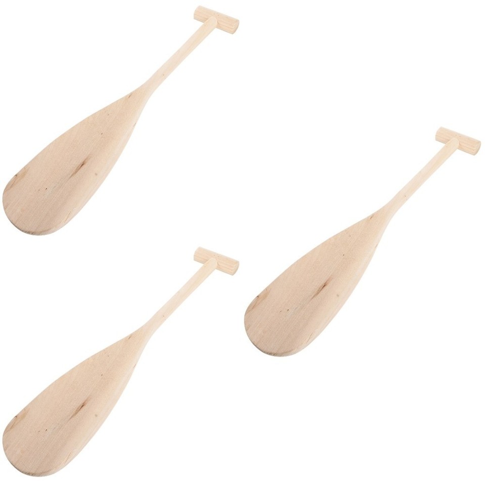 3 Pieces Kids Canoe Paddle Canoes Wooden Oar Unfinished Childrens Toy ...