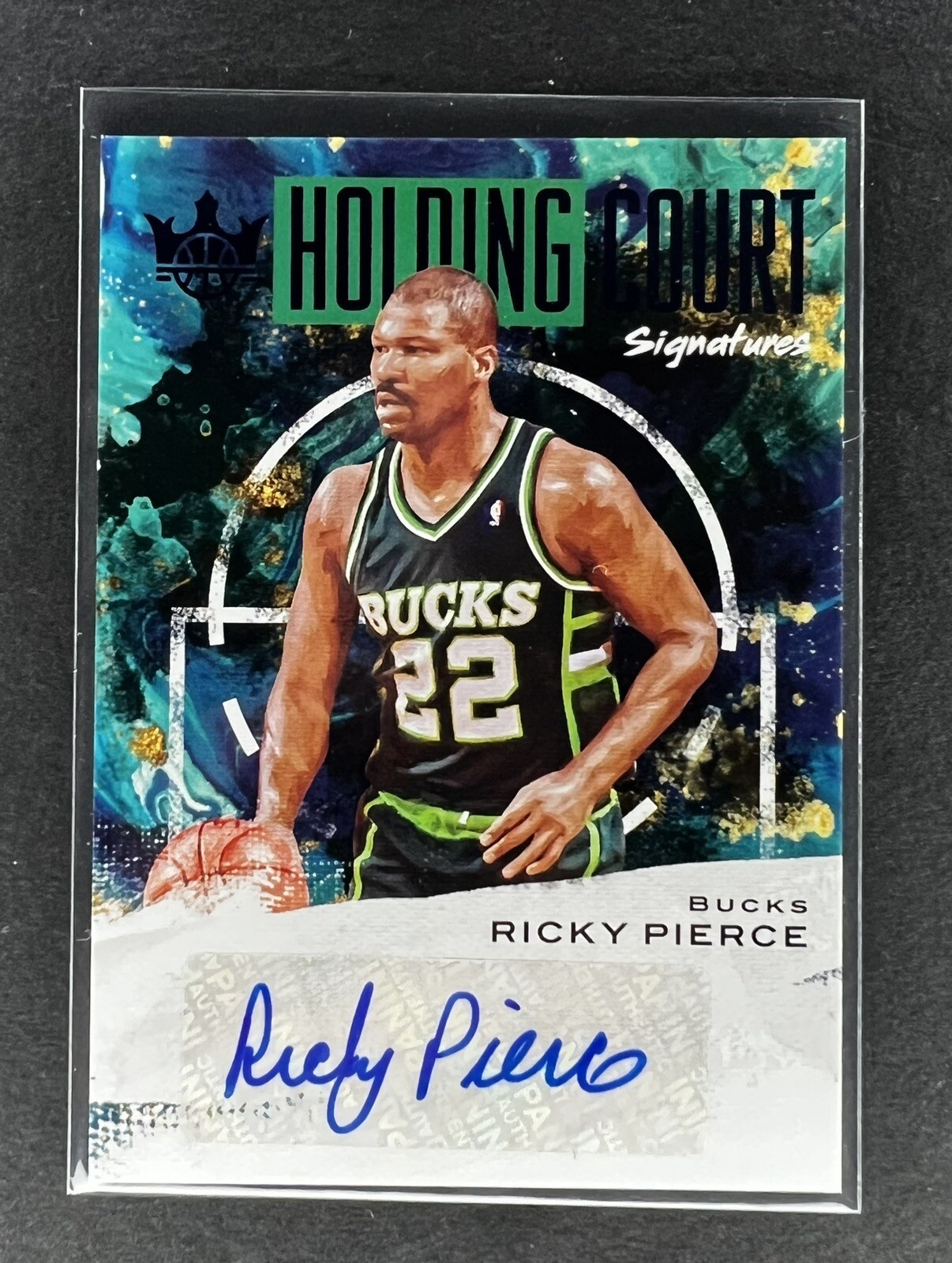 2020-21 Panini Court Kings Ricky Pierce Holding Court Auto Blue #13/25 ...