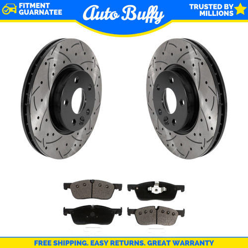Front Drilled Slot Disc Brake Rotors Ceramic Pad Kit For Land Rover ...