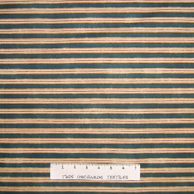 Rustic Country Fabric - Folk Art Fancies Green Stripe - Maywood Studio ...