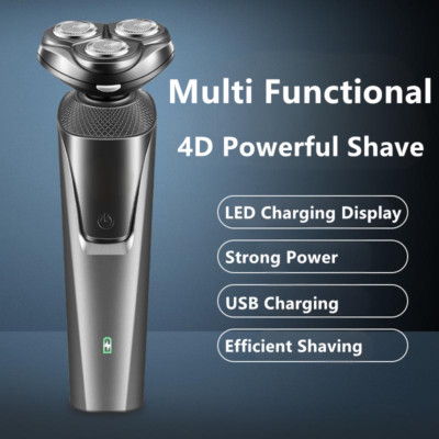 3-in-1 4D Trimmer Rotary Razor Beard Shaving USB Men Wet/Dry Electric ...
