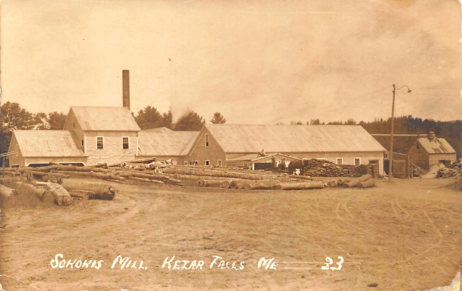 1914 Kezar Falls ME Sakonis Mill Dirt Street Real Photo Postcard | eBay