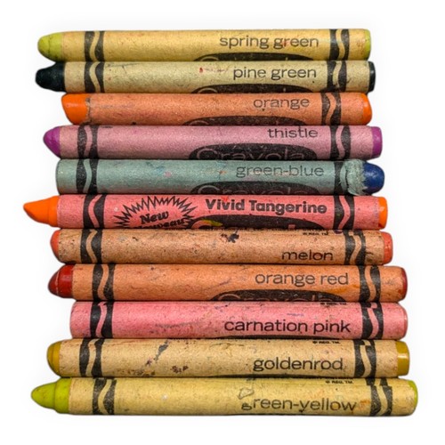 Vintage Crayola Crayons Lot of 11 Wax Crayons Binney & Smith Rare ...