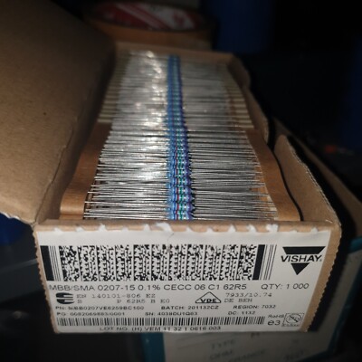 VISHAY SMA0207-15 0.6W 62R5 0.1% 15ppm HI END PRECISION AUDIO RESISTORS ...