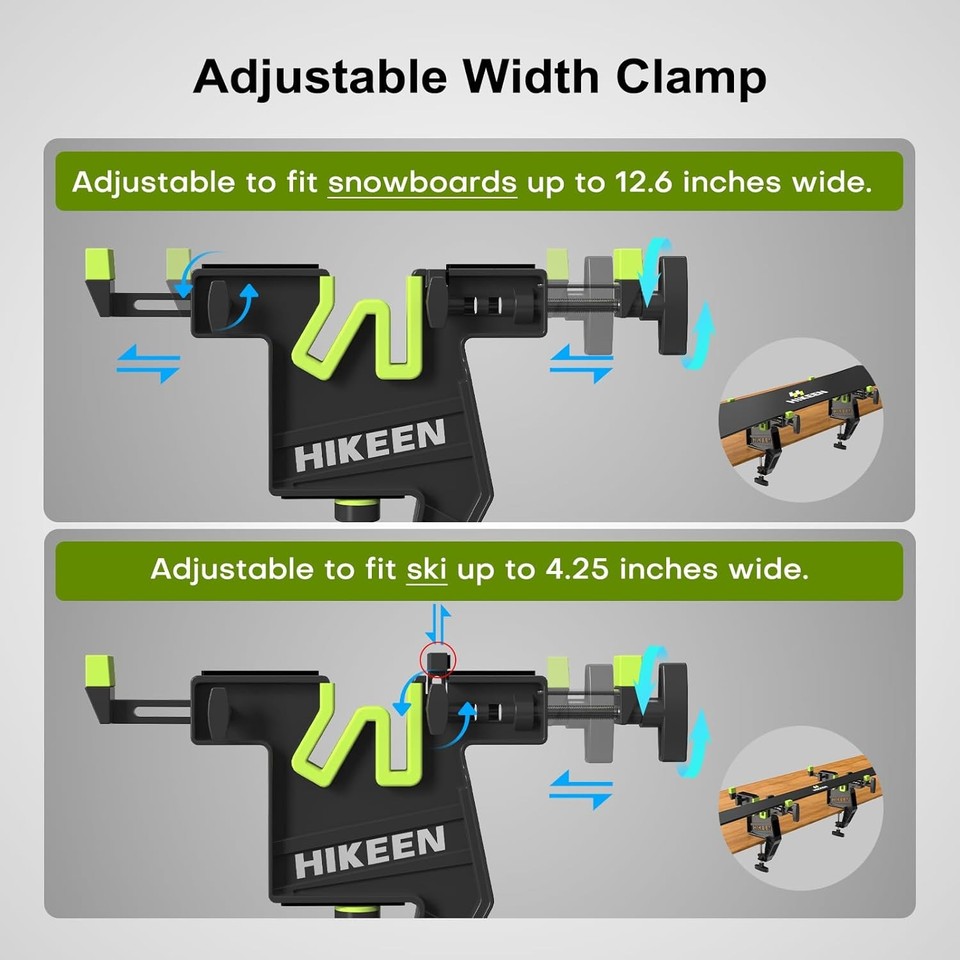 2PCS Ski Snowboard Vises for Tuning, Adjustable Stable Snowboard Vice ...
