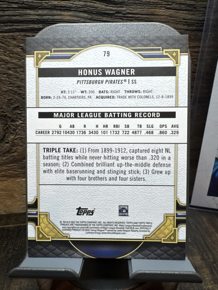 Honus Wagner SN/259 Topps Triple Threads - Honus Wagner Emerald W/ Gold #79 | eBay