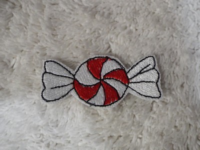 Christmas Peppermint Candy 2-3/8" Embroidery Iron-on Patch (E14) | eBay