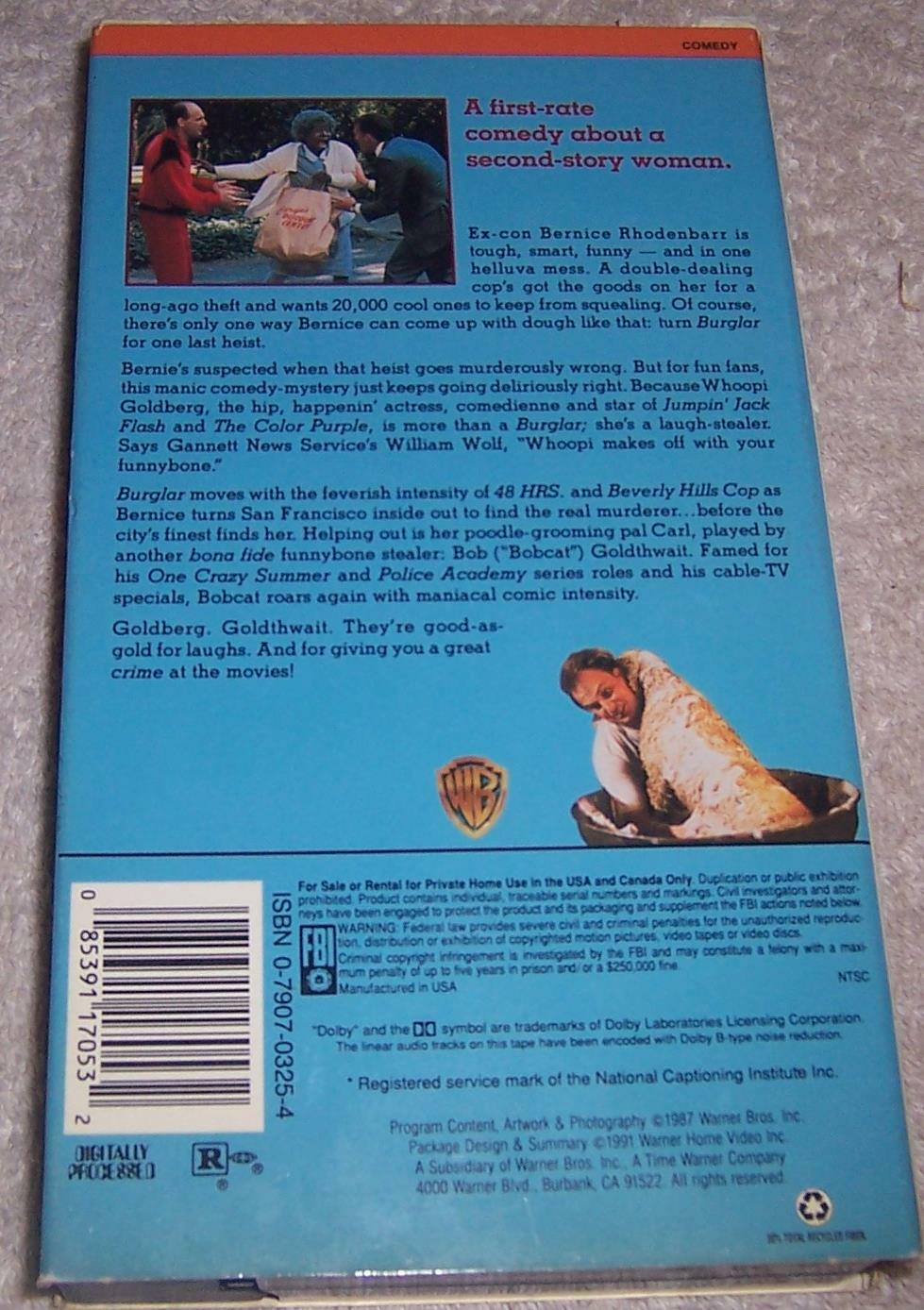 Burglar VHS Video Whoopi Goldberg 85391170532| eBay