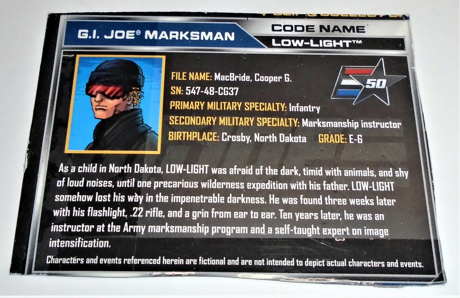 G I JOE File Card I.D. Filecard 2014 Low Light V8 50th Anniversary | eBay
