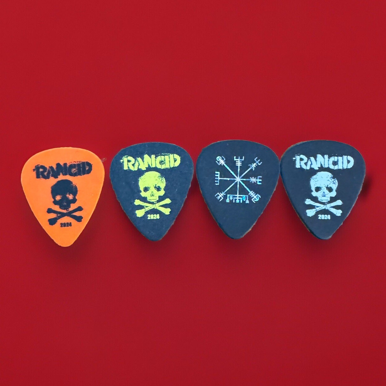 Lot of 4 Rancid Guitar Picks - Lars Fredericksen, Tim Armstrong, Matt ...