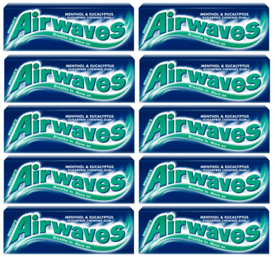 WRIGLEY'S AIRWAVES EUCALYPTUS MENTHOL - 10x14G - SUGAR FREE CHEWING GUM ...