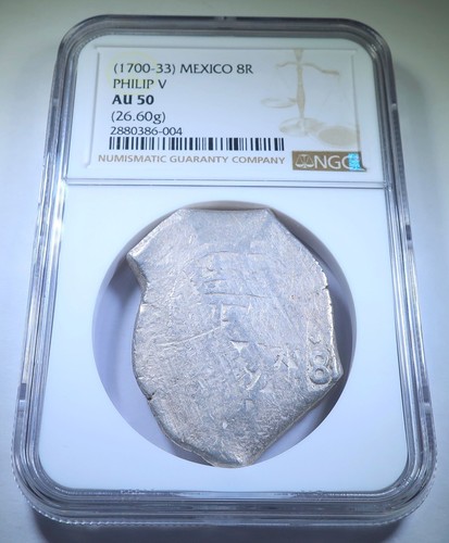NGC AU-50 1700-33 Mexico Silver 8 Reales 1700's Spanish Colonial Dollar ...