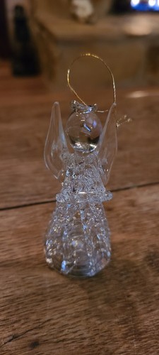 Vintage Spun Glass Angel Christmas Ornament With Tiny Halo And Wings | eBay