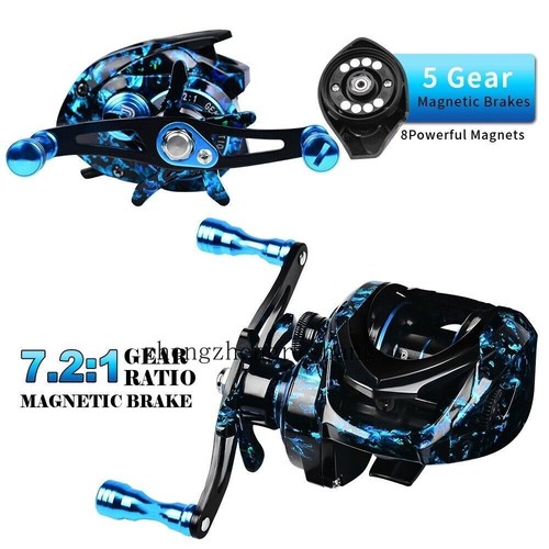 Baitcasting Fishing Reel 7.2:1 Smooth 17.6 lb Max Drag Super Light ...