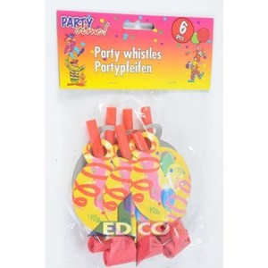 Party Horns Whistles Blowers Bright Coloured Fun 6 Pack Streamer ...