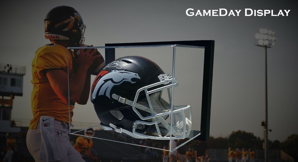 Framed Acrylic Wall Mount Full Size Football Helmet Display Case UV ...