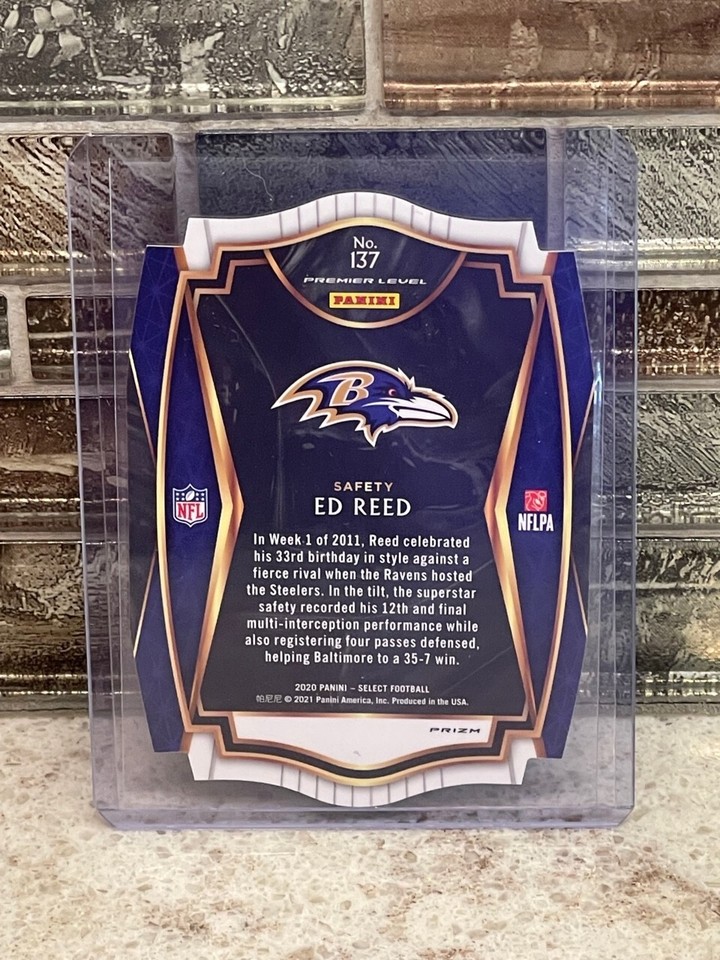 ED REED ~ 2020 Select Premier Level Blue Prizm #137 PWE Die Cut | eBay