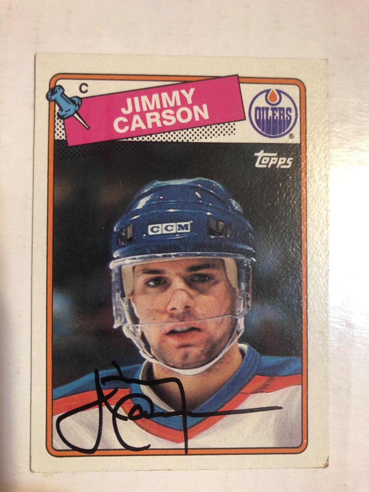 Edmonton Oilers JIMMY CARSON Signed Card | eBay